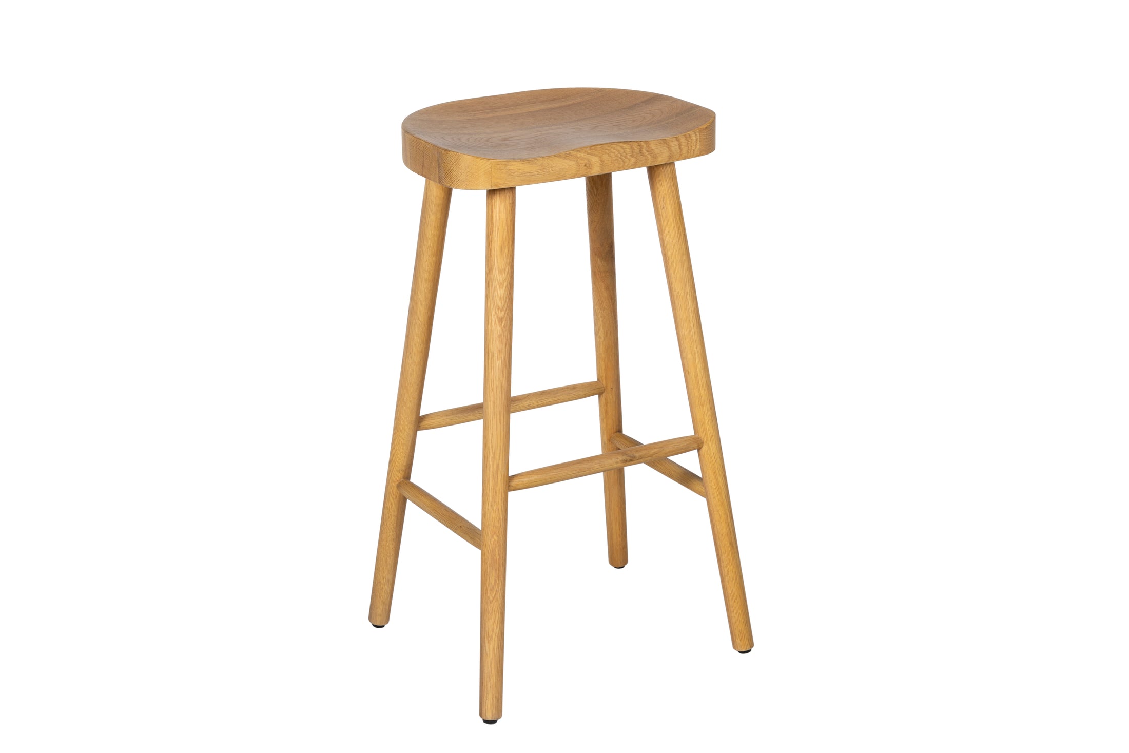 Solid Oak Kitchen Stool, A Handcrafted Bar Stool with Natural Finish ...