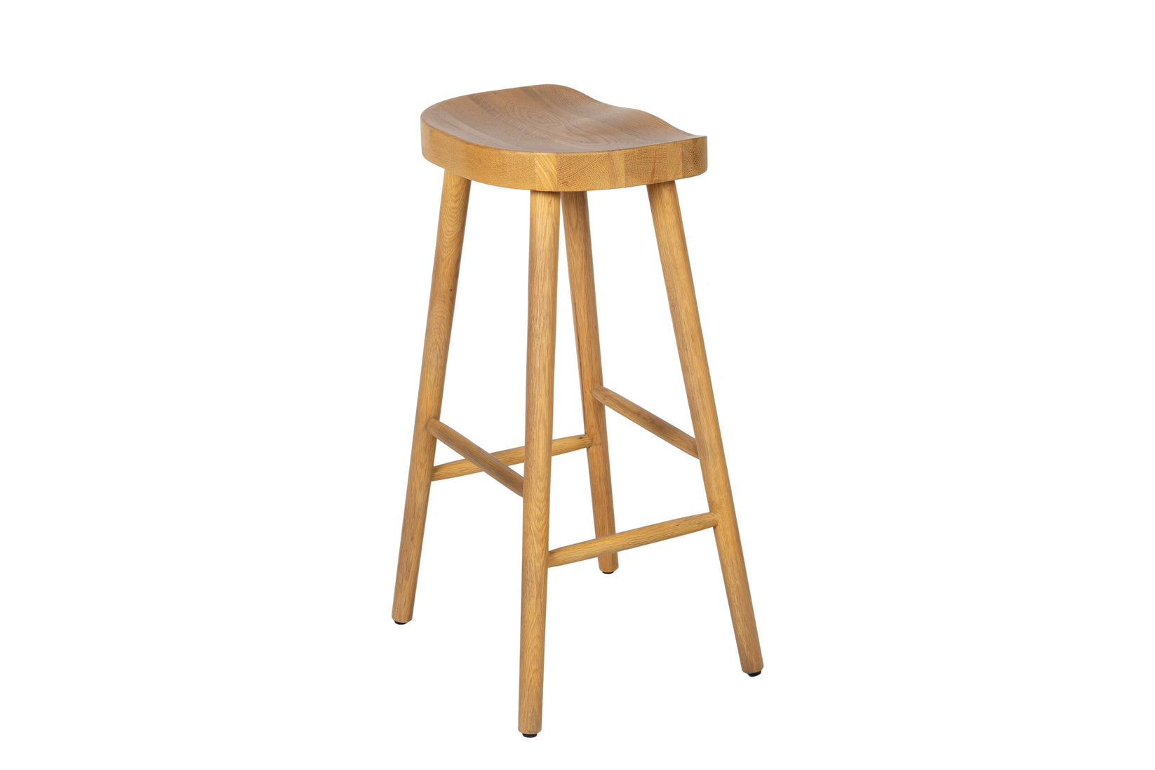 Solid Oak Kitchen Stool, A Handcrafted Bar Stool with Natural Finish ...